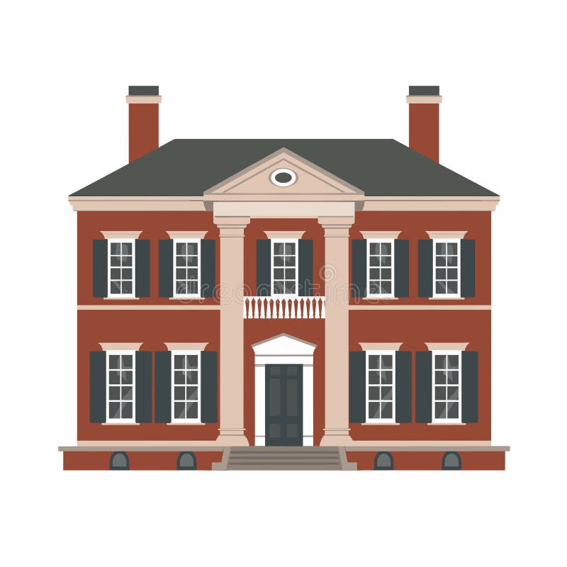 Historic Colonial House with Classic Architecture and Symmetrical ...