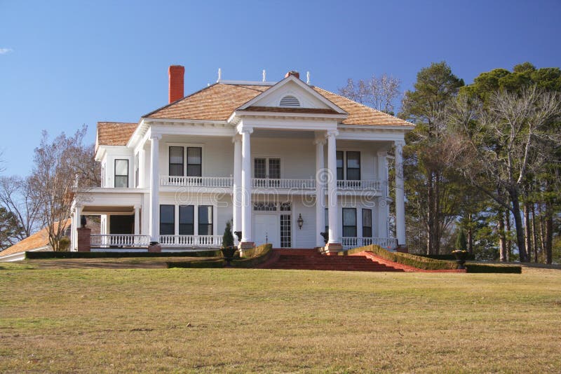 Historic Colonial Style Home in Rural East Texas Stock Photo - Image of ...