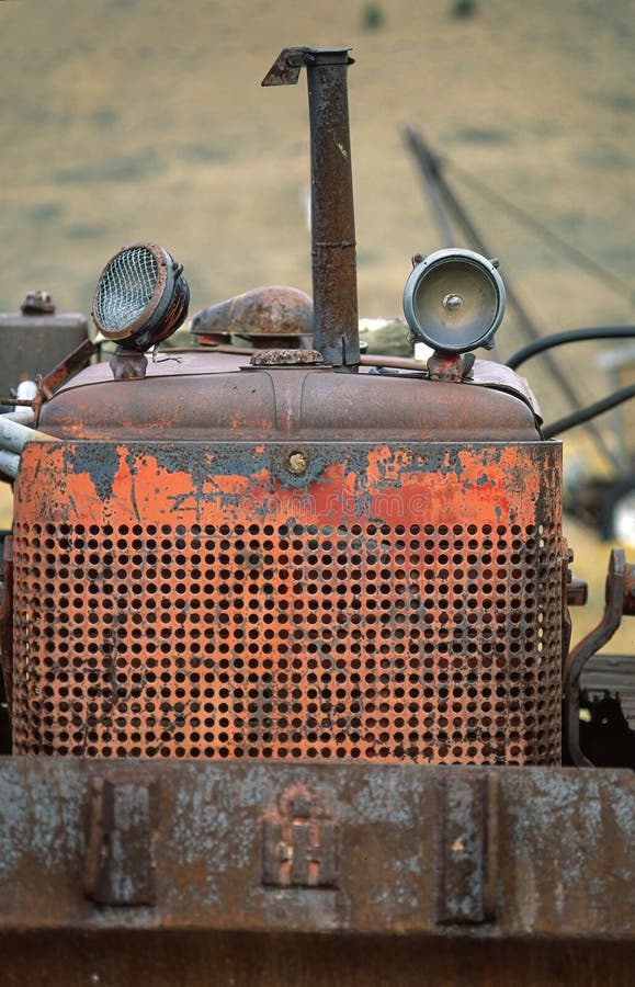 Old Historic Construction Machine in the Junkyard, USA Stock Photo ...