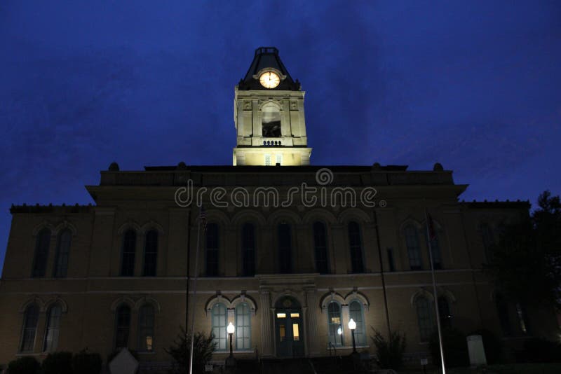 Historic Courthouse at Night Stock Image - Image of architecture ...