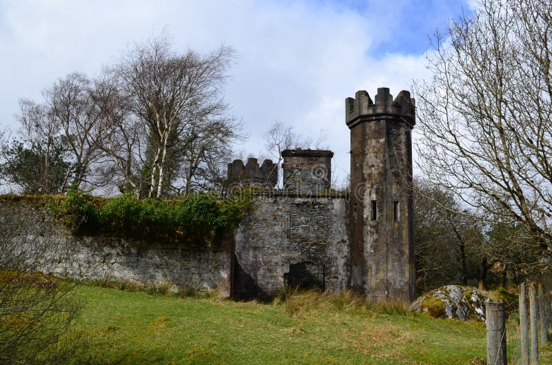 Historic Crumbling Ruins of an Abandoned Castle Stock Photo - Image of ...