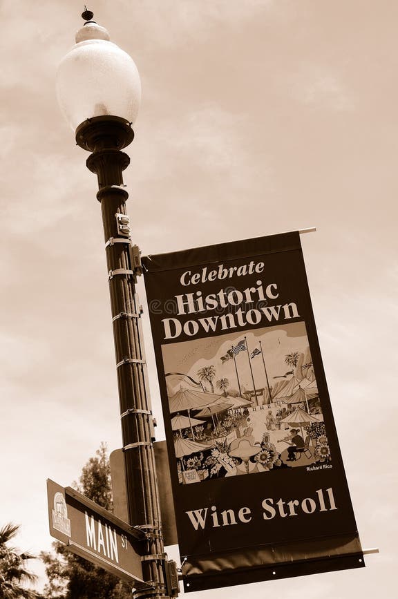 Historic Downtown Banner stock illustration. Illustration of design ...