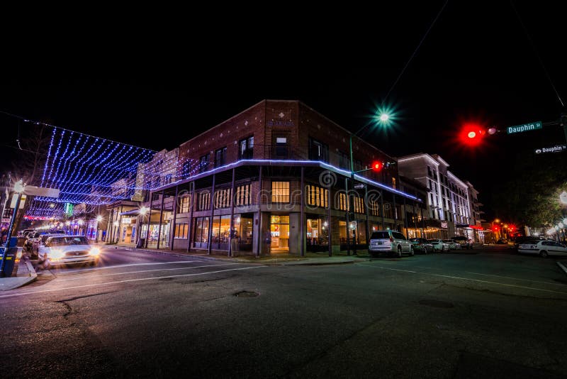 Historic Downtown Mobile, Alabama during an Evening Blue Hour Editorial ...