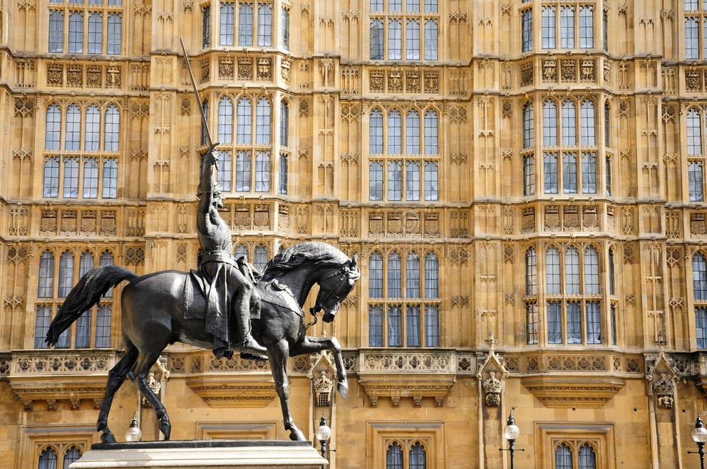 Historic Equestrian Statue in Front of a Grand Architectural Facade ...