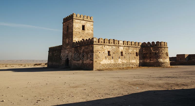 Historic Fort Structure in a Desert Setting, Possibly Middle Eastern ...