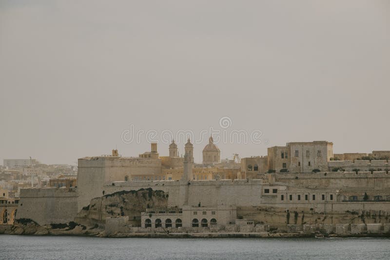 Valletta Malta Fortress and City Walls Stock Image - Image of ...