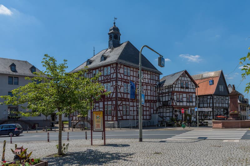 Historic Half-timbered Town Hall of the Small Town of Usingen, Hessen ...