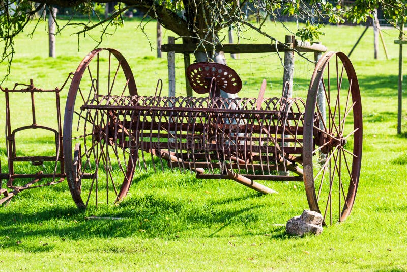 Historic Hay Rake, Grief Rake Used To Be Pulled by Horse Stock Image ...