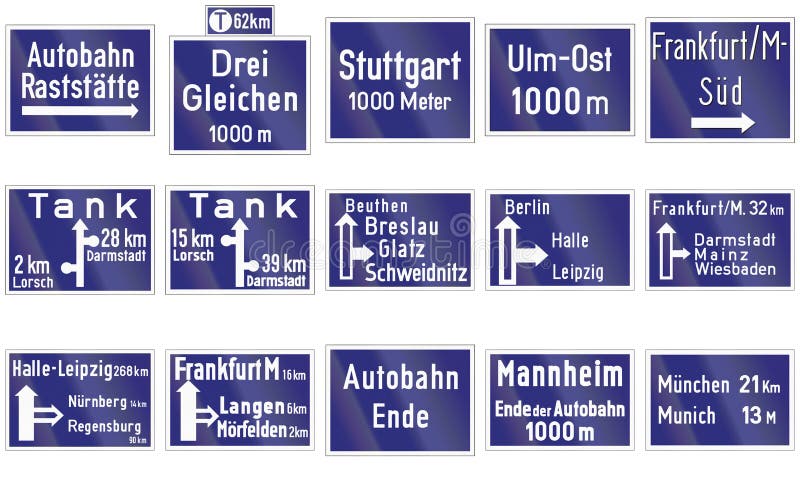 German Autobahn Sign Stock Illustrations – 27 German Autobahn Sign ...