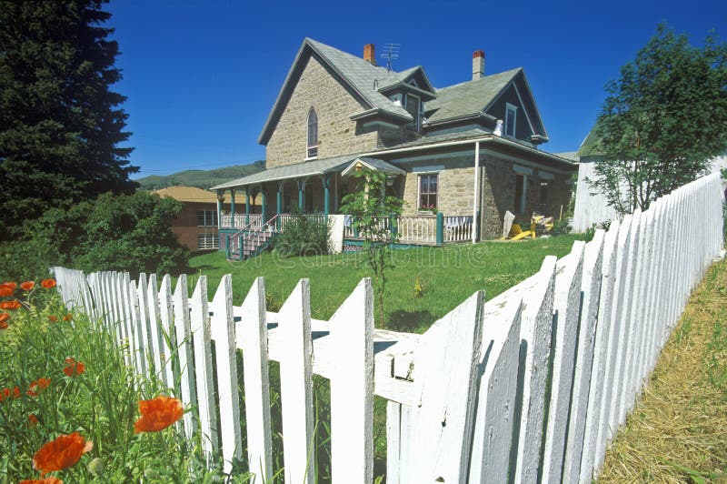 Historic Home on Winter Morning Stock Image - Image of morning, home ...