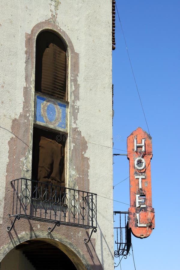 Old hotel sign stock image. Image of abandon, vintage - 4947363