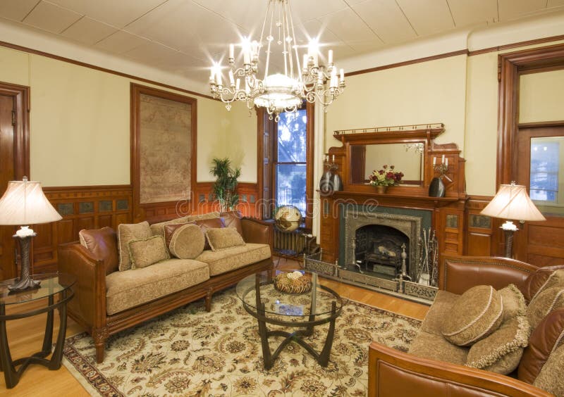 Historic Interior Livingroom Stock Photo - Image of staged, real: 13354382