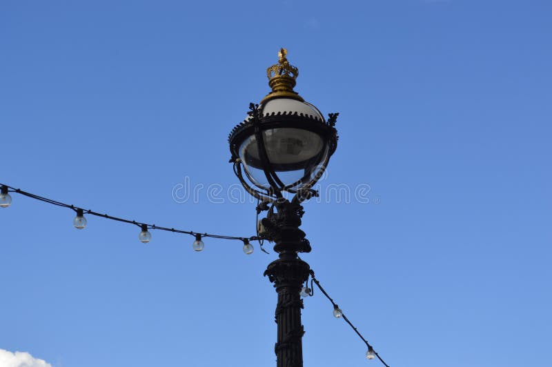 Historic Lamp Post in London Stock Image - Image of ceiling, glass ...