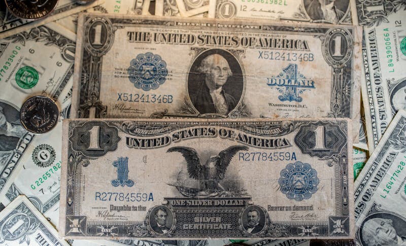Historic Large Size Dollar Banknotes, Silver Certificate on US Dollar ...