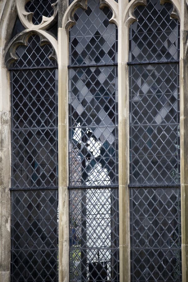 Leaded Bay Windows on an English Tudor House Stock Image - Image of ...