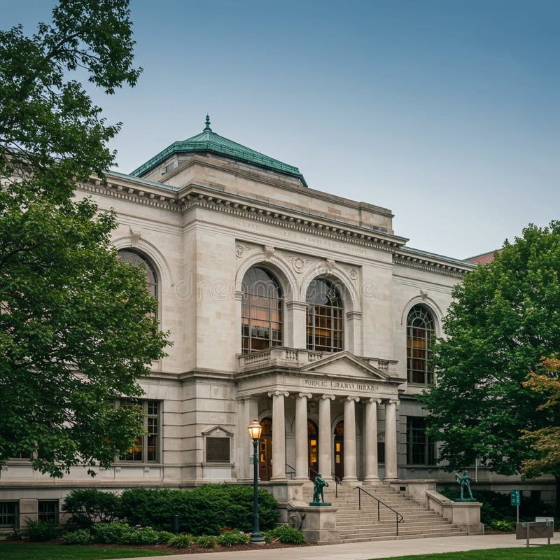 Historic Library Building with Neoclassical Architecture, Featuring ...