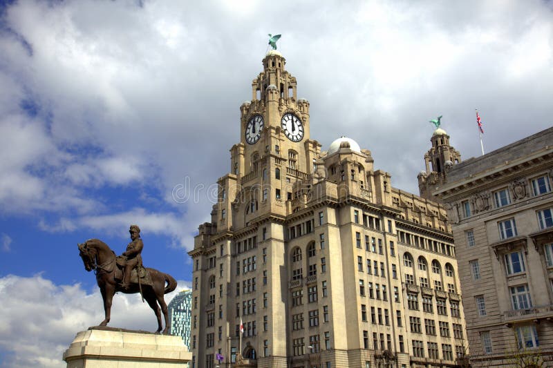 Historic Liver Building in Liverpool Stock Photo - Image of edward ...