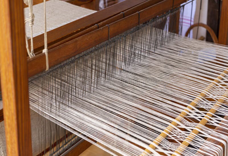 Historic loom stock image. Image of weaving, cloth, tradition - 257598275