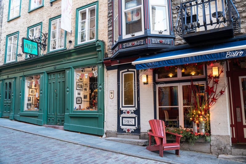 Historic Lower Quebec City in Canada Seen during the Day Editorial ...