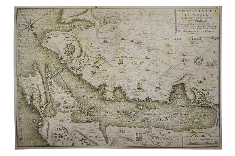 Historic Map of Mahon, Balearic Islands, 1705 Editorial Image - Image ...