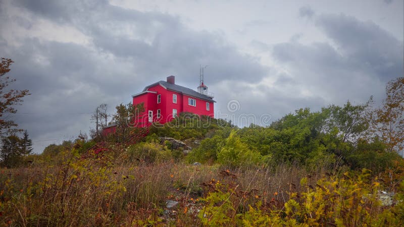 Historic Marquette Harbor Lighthouse in Marquette, Michigan Stock Photo ...