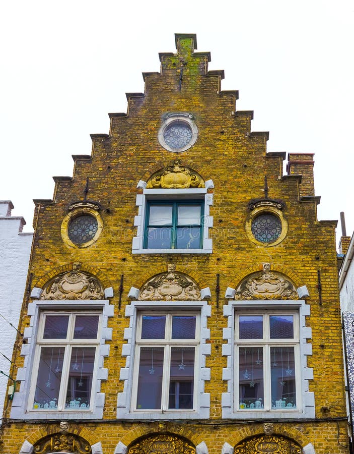 The Historic Medieval Building in Bruges, Belgium Stock Image - Image ...