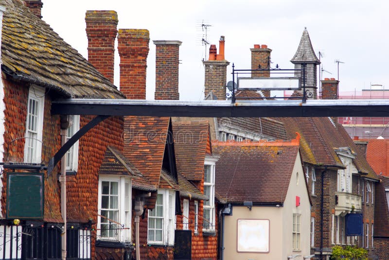 Historic Medieval Houses in Southern England Stock Image - Image of ...