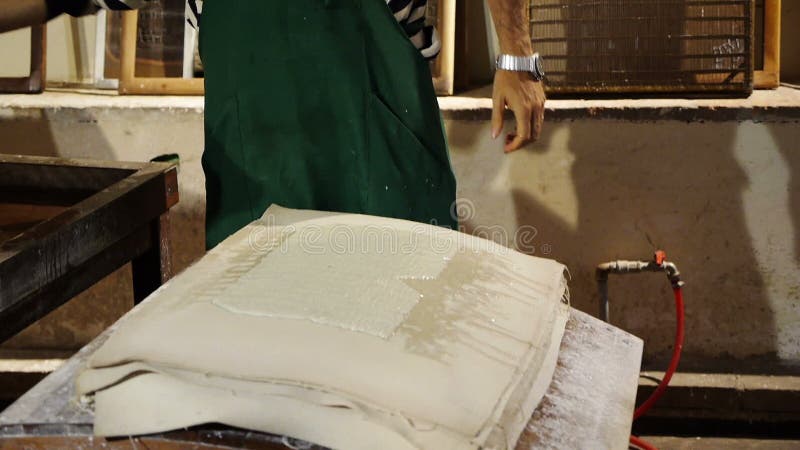 Historic Method of Paper Making Stock Footage - Video of mold, sheet ...