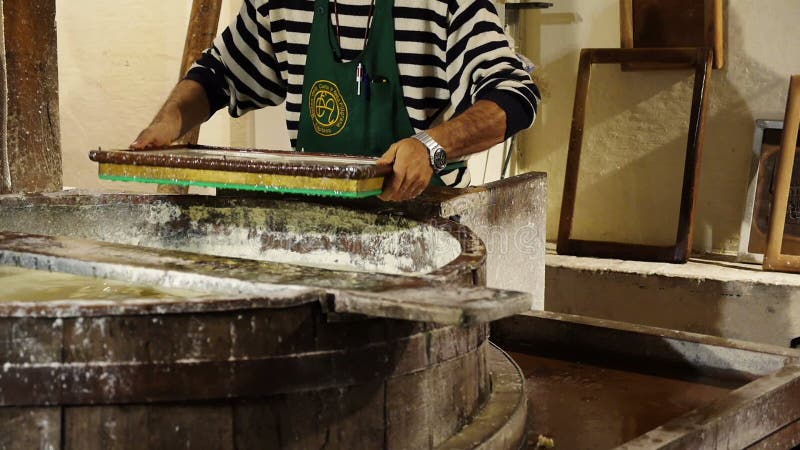 Historic Method of Paper Making Stock Footage - Video of mold, sheet ...