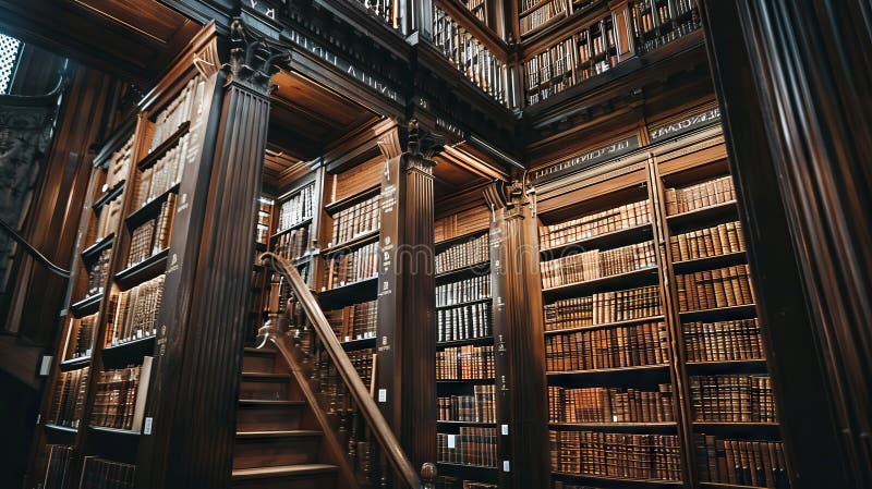 Historic Monastery Library Filled with Ancient Books Showcasing Rich ...