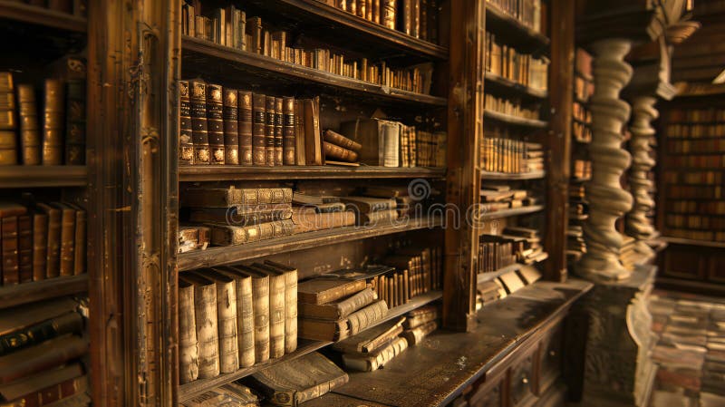 Historic Monastery Library Filled with Ancient Books Showcasing Rich ...