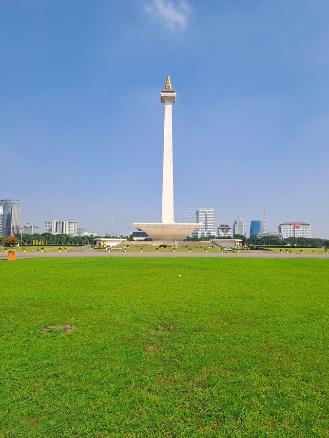 Historic of Monumen Nasional Indonesia Stock Image - Image of line ...