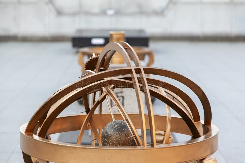 Bronze Sculpture of Sun Clock Editorial Stock Image - Image of room ...