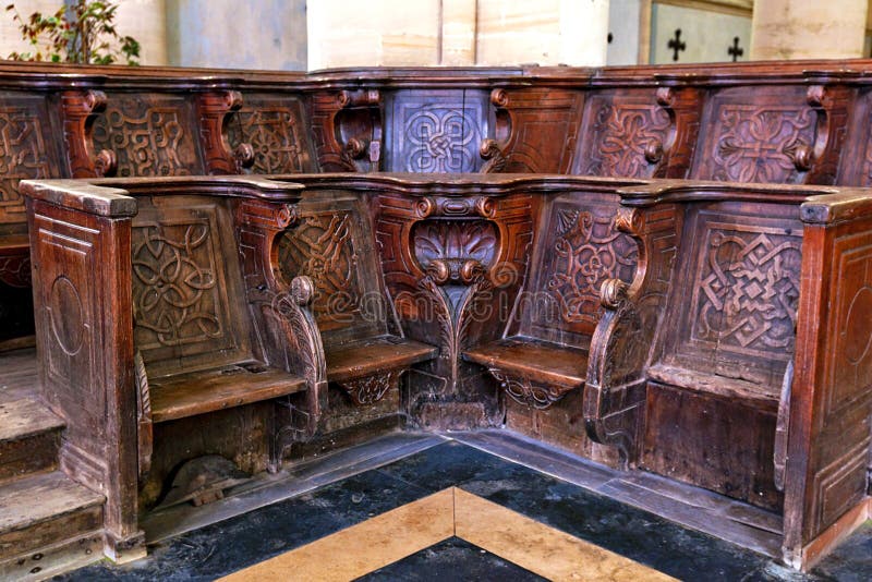 Historic and Monumental Church Bench Stock Photo - Image of religion ...