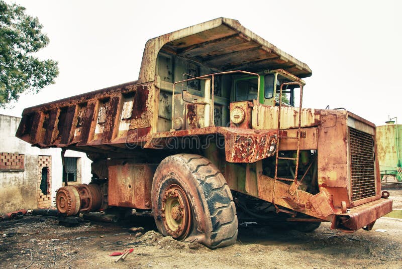 Historic Old Large Dumper Truck Stock Image - Image of outside, dumper ...