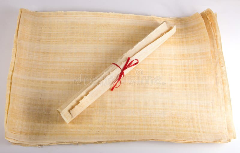 Historic Old Papyrus Roll Blank Message Stock Photo - Image of coiled ...