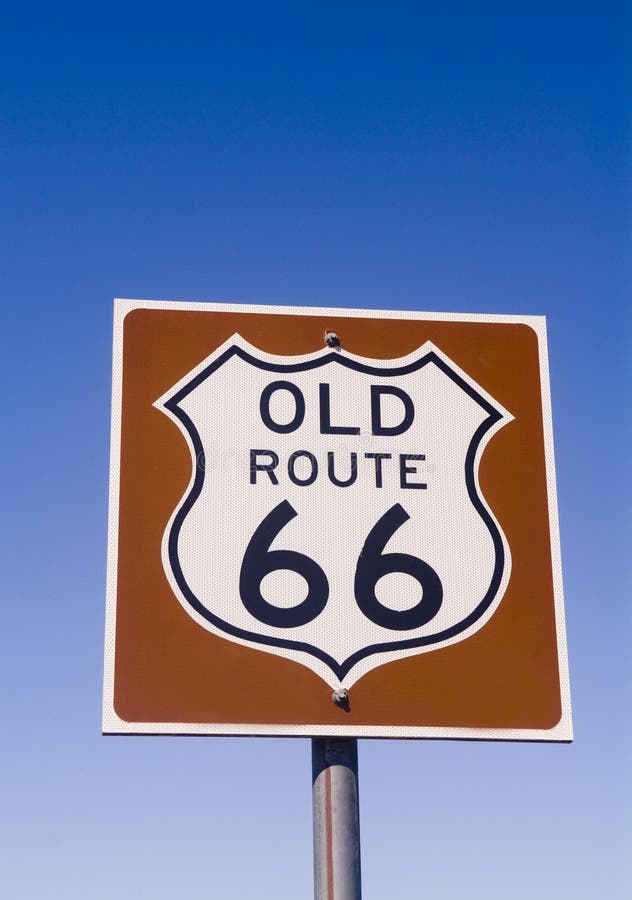 Historic Old Route 66 Sign stock photo. Image of pole - 17202304