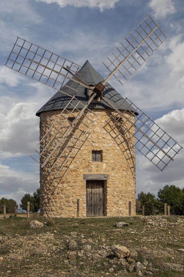 Historic Old Stone Windmill Stock Photo - Image of heritage, historic ...