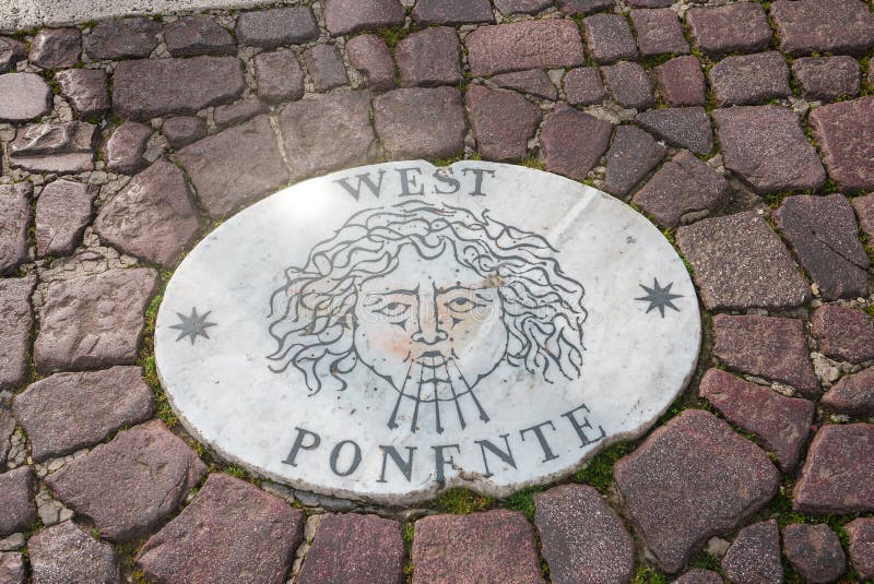 Directional Plaque with Face Art and WEST Inscription, PONENTE, Vatican ...