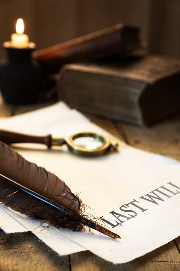 Historic Parchment with Text Last Will Stock Image - Image of ...