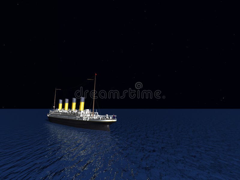 Historic Passenger Ship Titanic on the High Seas Stock Illustration ...
