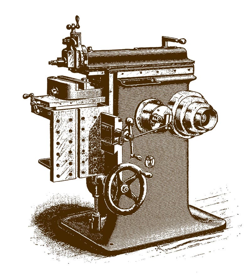 Historical Pillar Shaper Machine Stock Vector - Illustration of vector ...