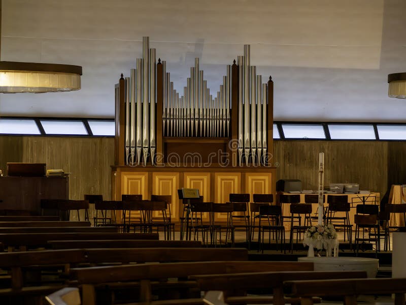 A Historic Pipe Organ in Church Stock Image - Image of canada, sound ...