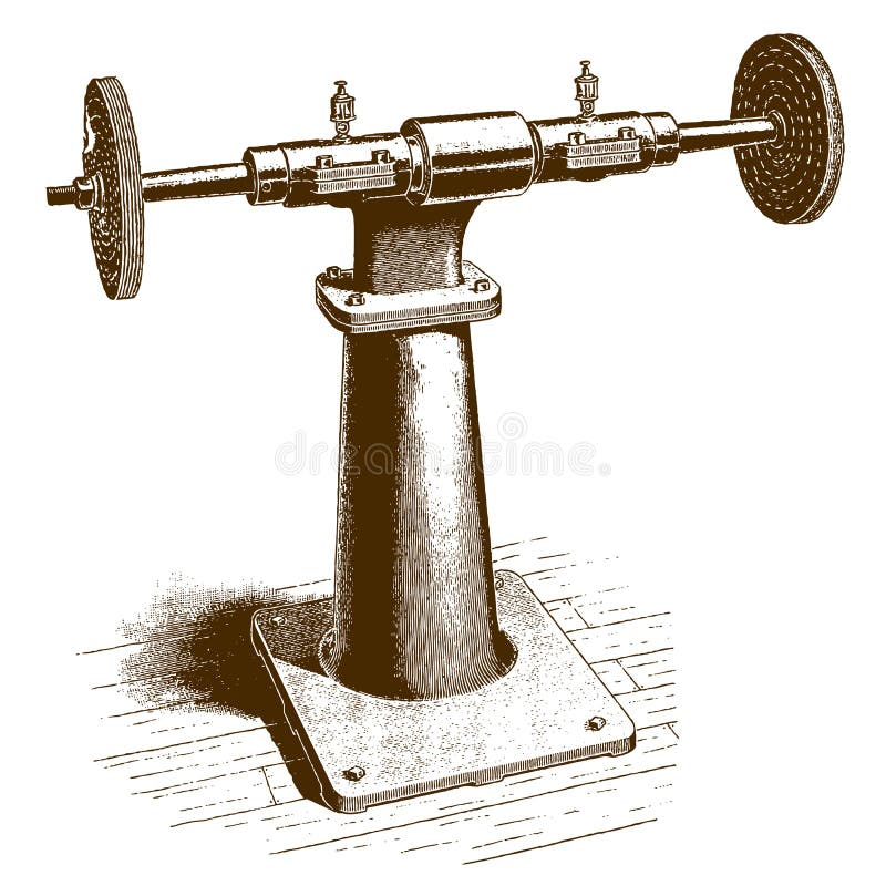 Historical Polishing and Buffing Lathe Machine Stock Vector ...