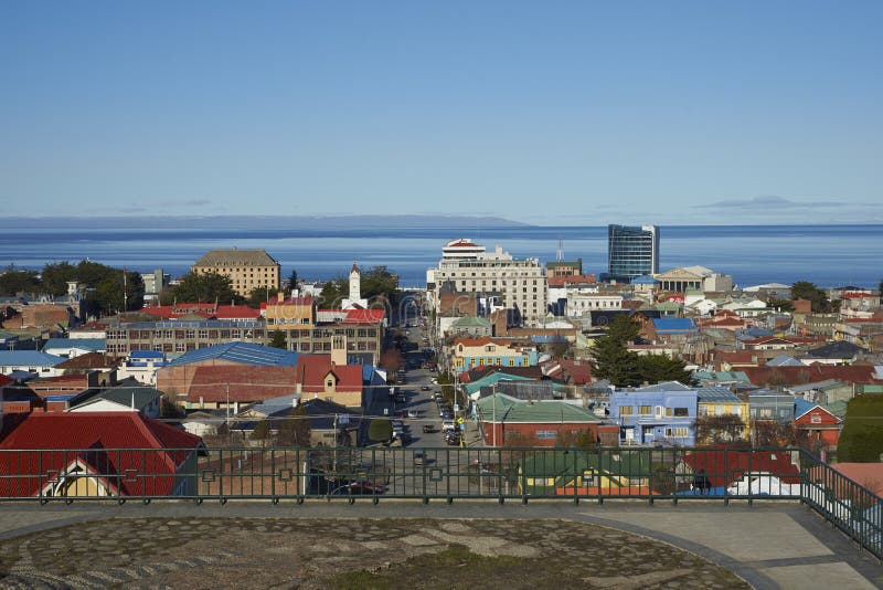 Punta Arenas City Center with Monument Palacio Sara Braun, Chile ...