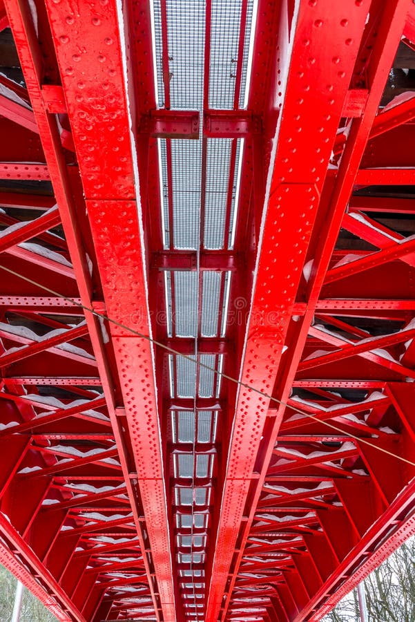 Historic Red Railroad Bridge Stock Photo - Image of arch, landscapes ...