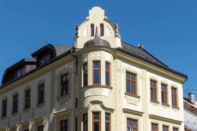 Historic Renovated Corner House Stock Photo - Image of culture, vintage ...