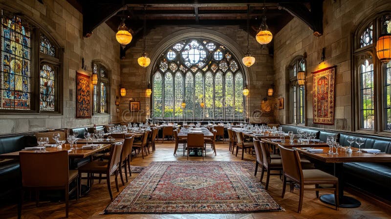 Historic Restaurant Interior, Warm Ambiance, Fine Dining Stock Photo ...