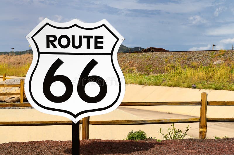 Historic Route 66 Road Sign Stock Image - Image of sign, highway: 28045147