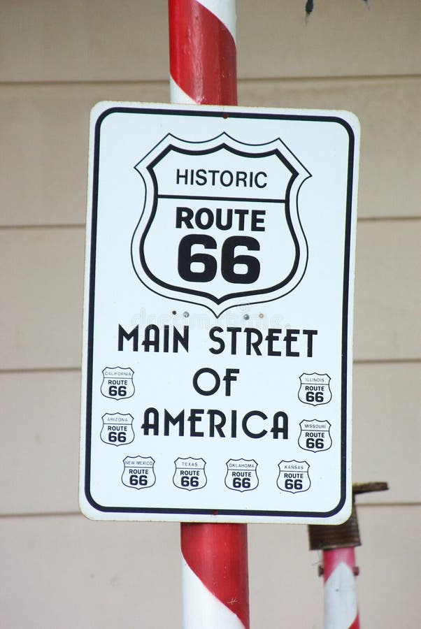 Historic Route 66 sign stock image. Image of route, sign - 26905899